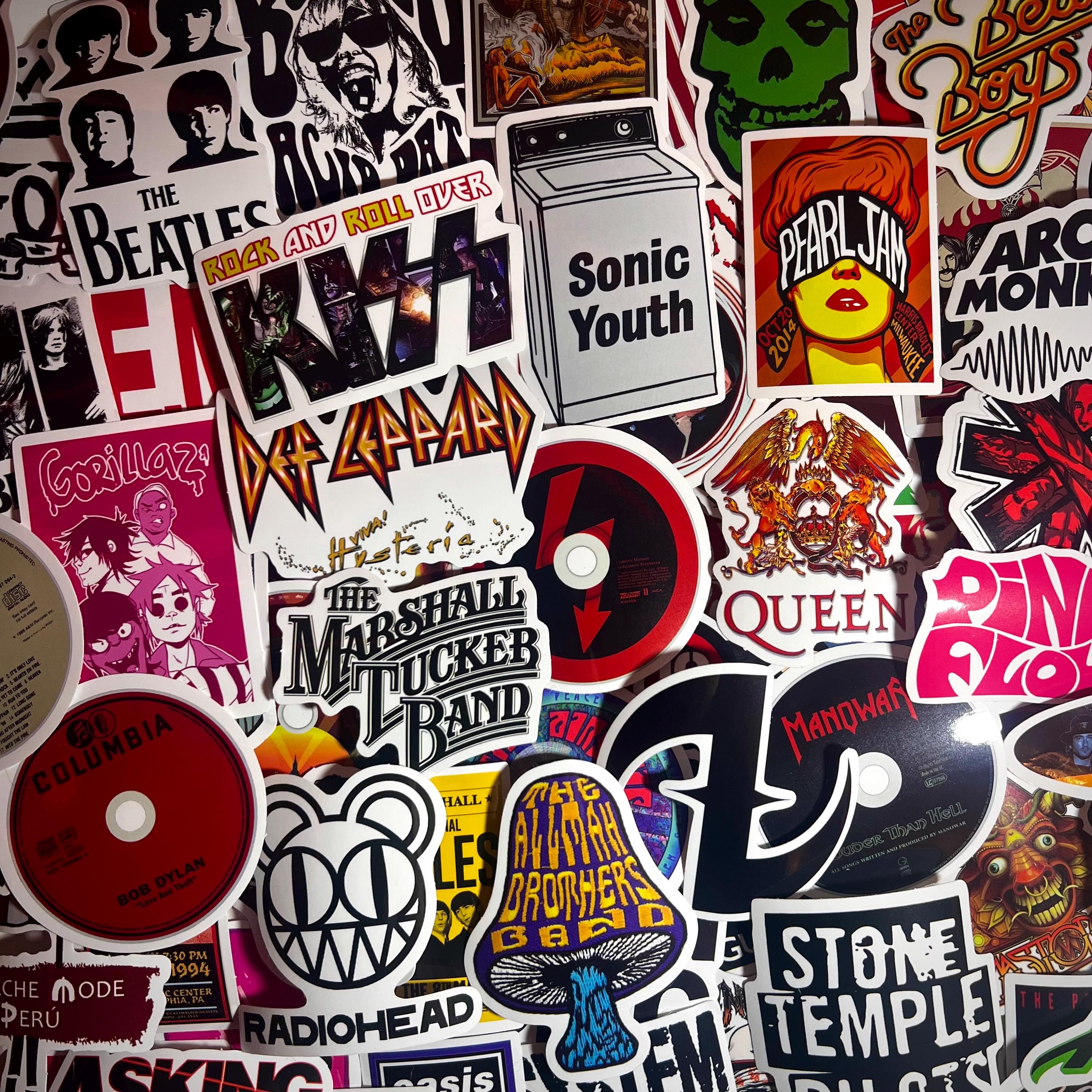 100+ Random Rock Band Sticker Pack | Assorted Music Themed Stickers 60s ...