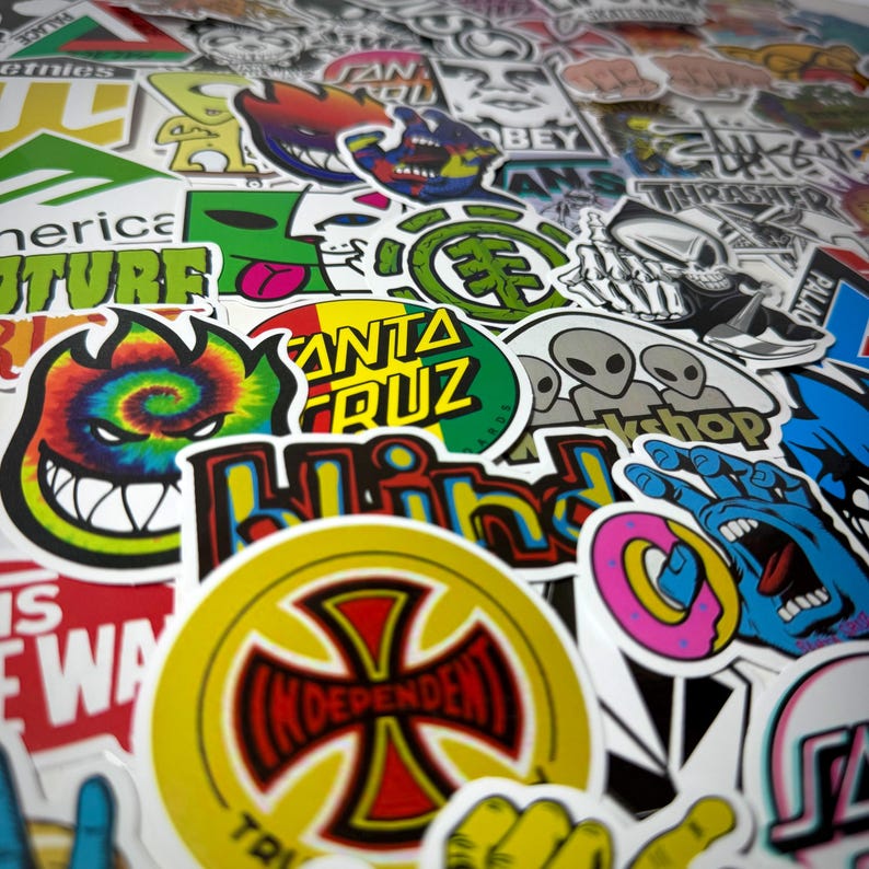 100+ Random Skateboard Sticker Pack | Assorted Skater Themed Stickers ...