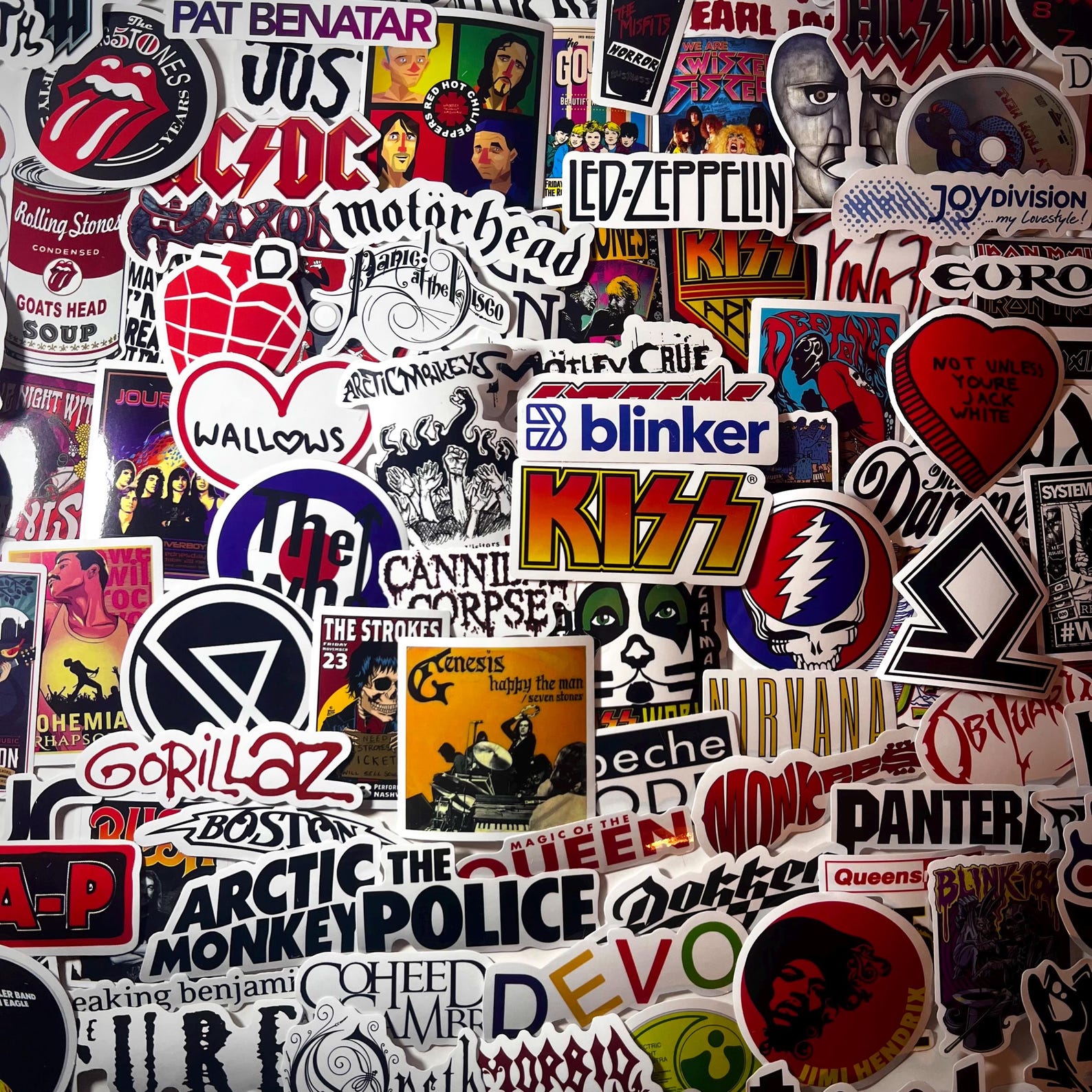 100+ Random Rock Band Sticker Pack | Assorted Music Themed Stickers 60s ...