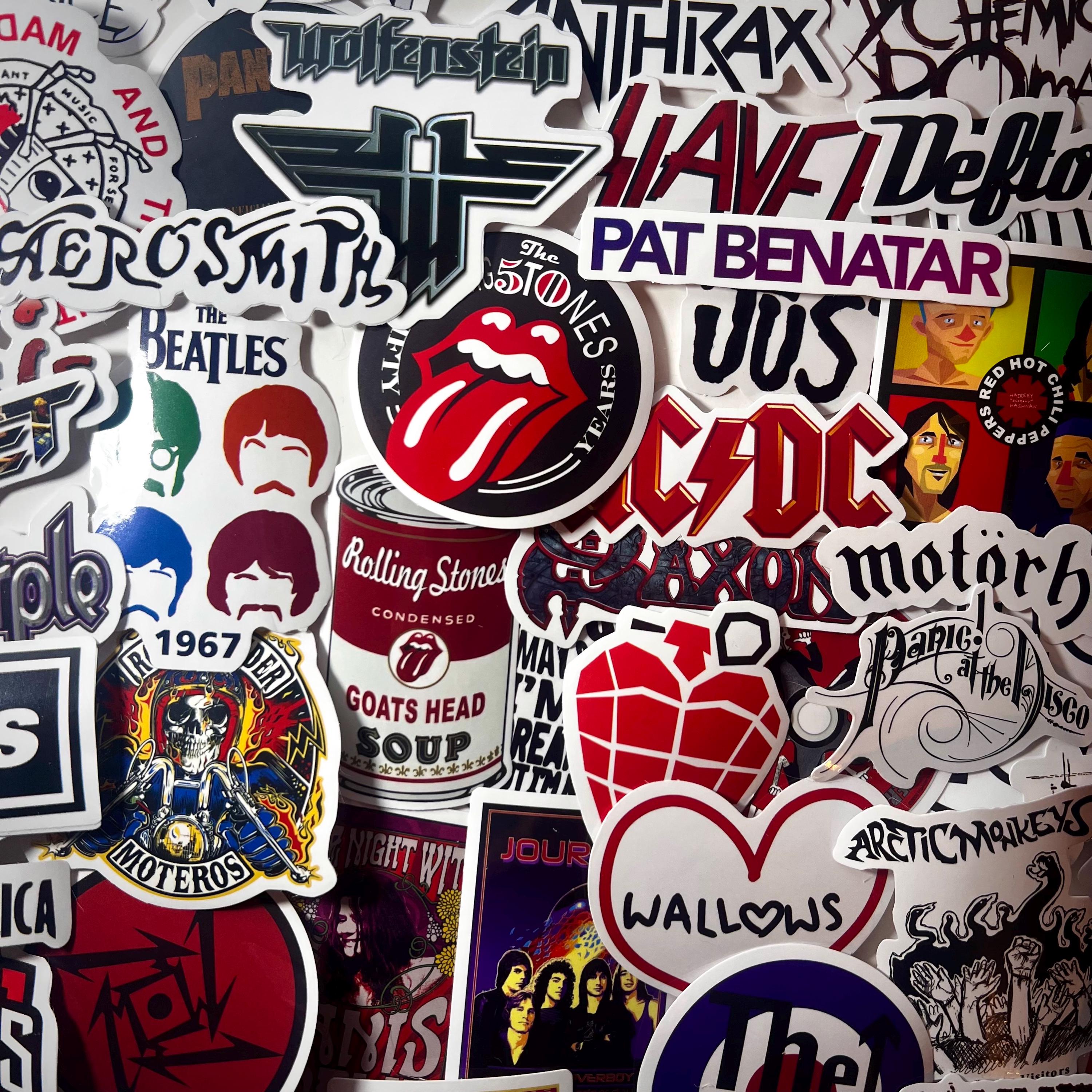100+ Random Rock Band Sticker Pack | Assorted Music Themed Stickers 60s ...