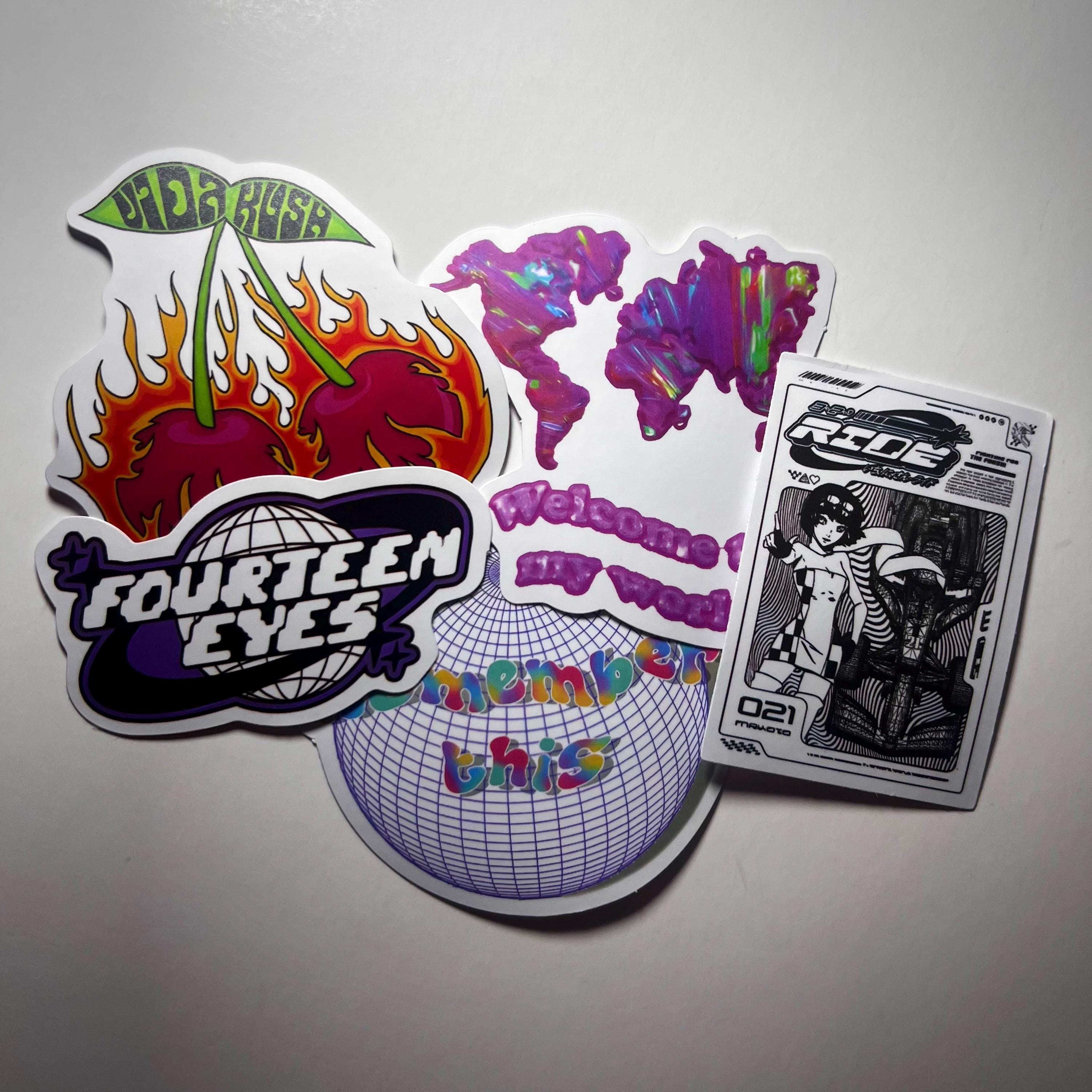 100 Random Retro Y2K Sticker Pack Assorted Cyber Trend Themed Stickers ...