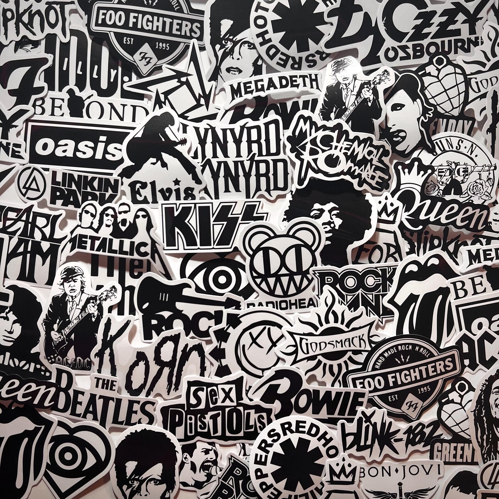 100+ Random Band Sticker Pack | Assorted Music Themed Stickers 60s 70s ...