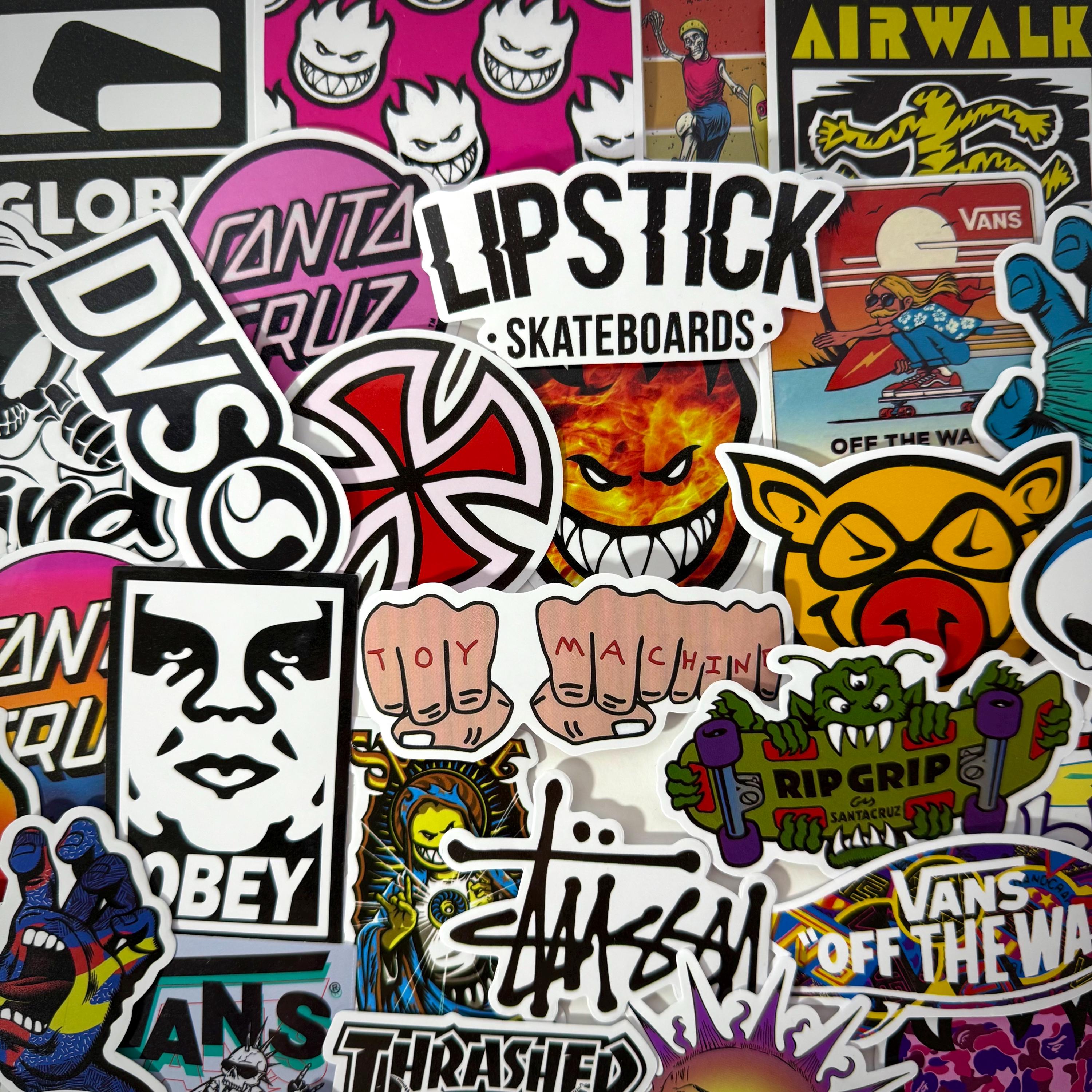 100+ Random Skateboard Sticker Pack | Assorted Skater Themed Stickers ...