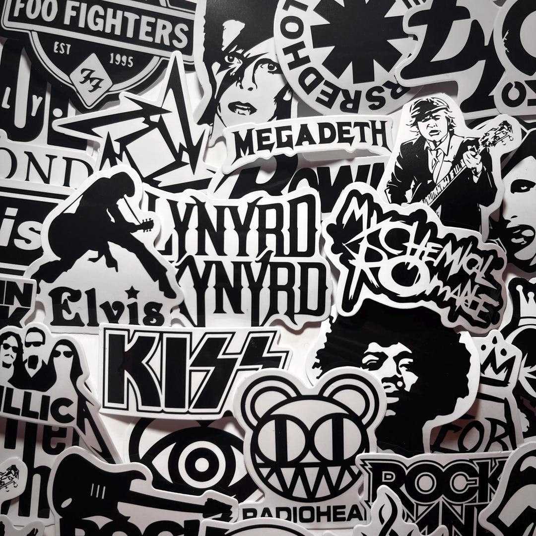 100+ Random Band Sticker Pack | Assorted Music Themed Stickers 60s 70s ...
