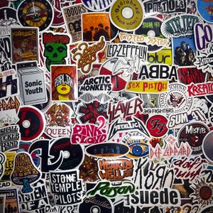 100+ Random Rock Band Sticker Pack | Assorted Music Themed Stickers 60s ...