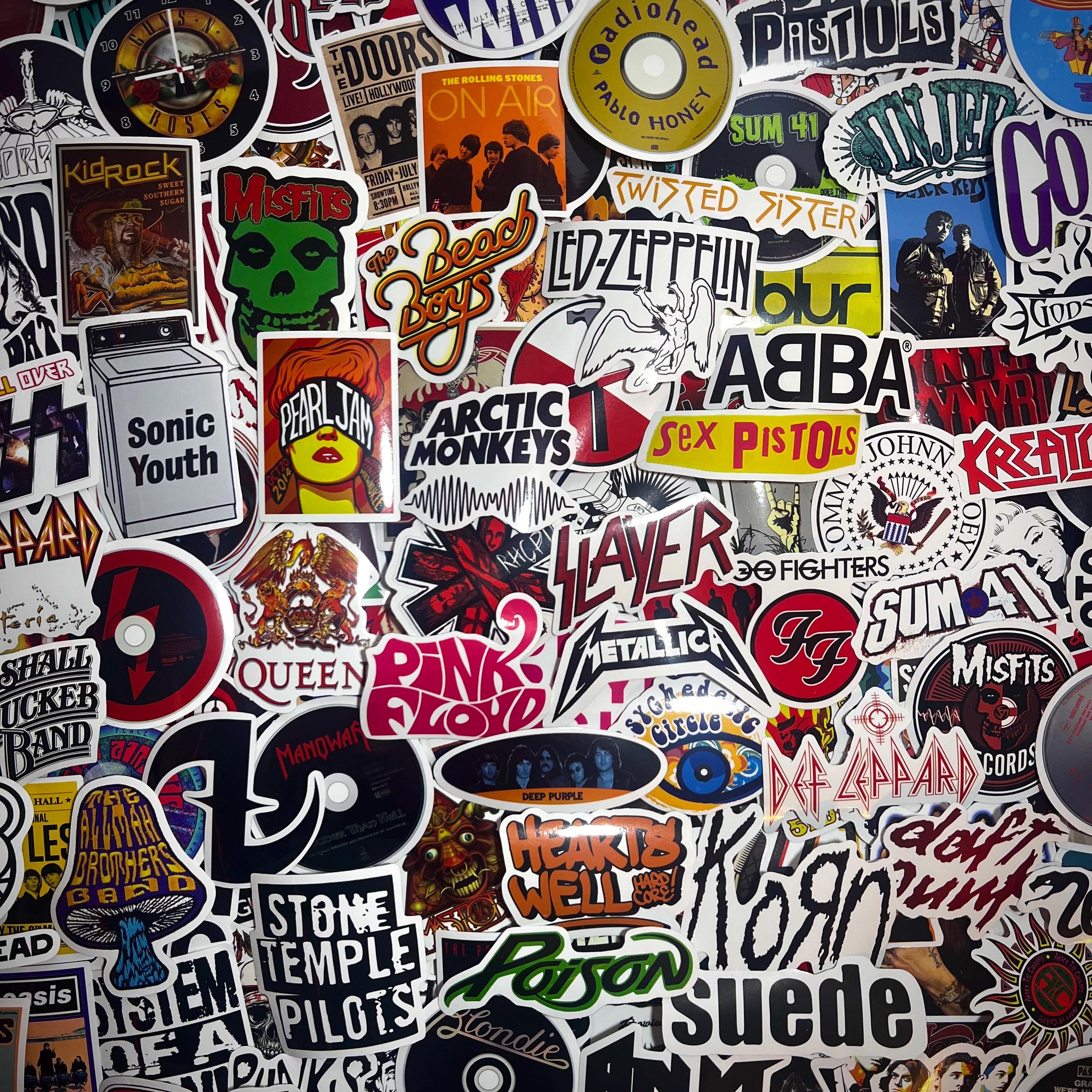 100+ Random Rock Band Sticker Pack | Assorted Music Themed Stickers 60s ...