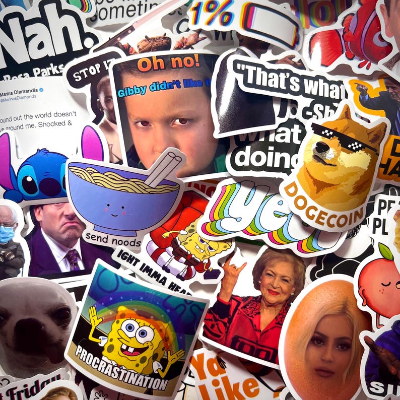 100+ Random Funny Meme Sticker Pack | Assorted Pop Culture Themed ...