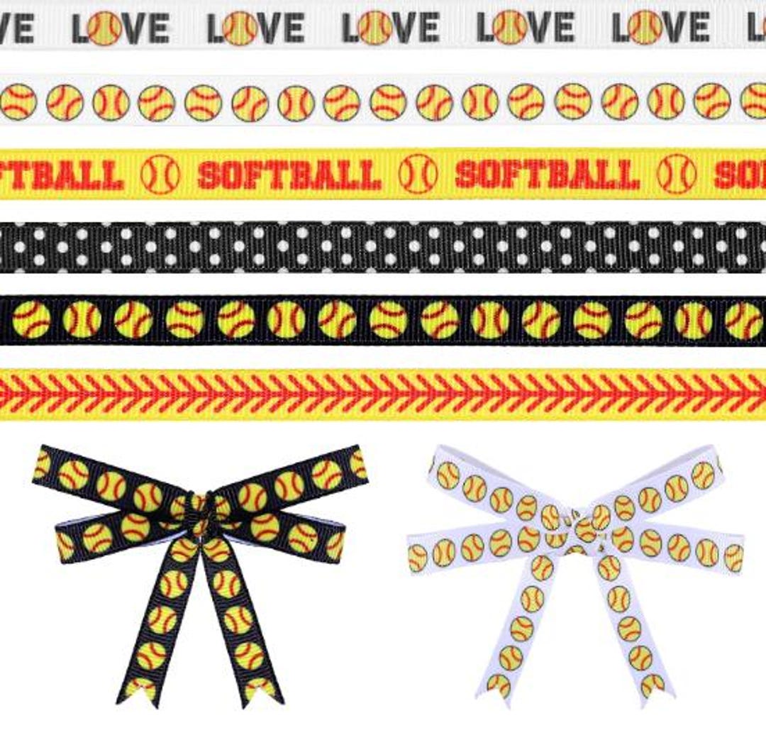 Softball Grosgrain Ribbon Black White Dot Grosgrain Ribbons Sport ...