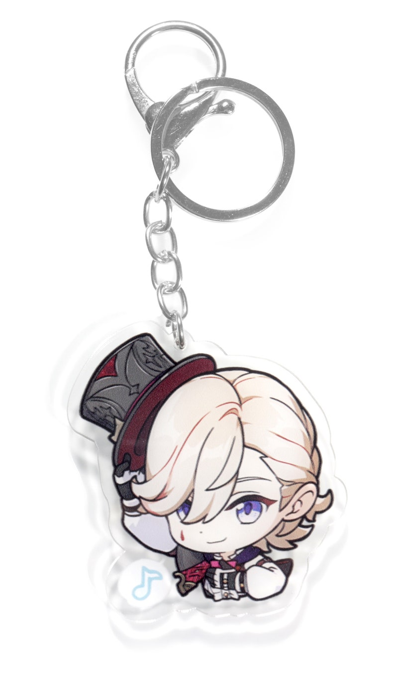 Genshin Impact Cute Chibi Acrylic Keychain Figure, Dual Keyrings Key ...