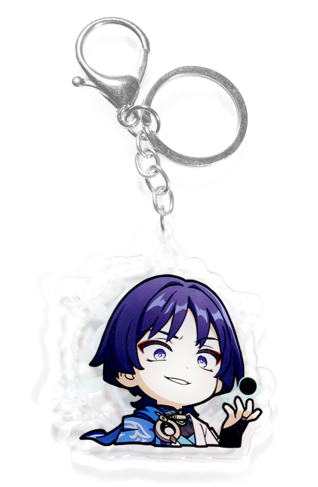 Genshin Impact Cute Chibi Acrylic Keychain Figure, Dual Keyrings Key ...