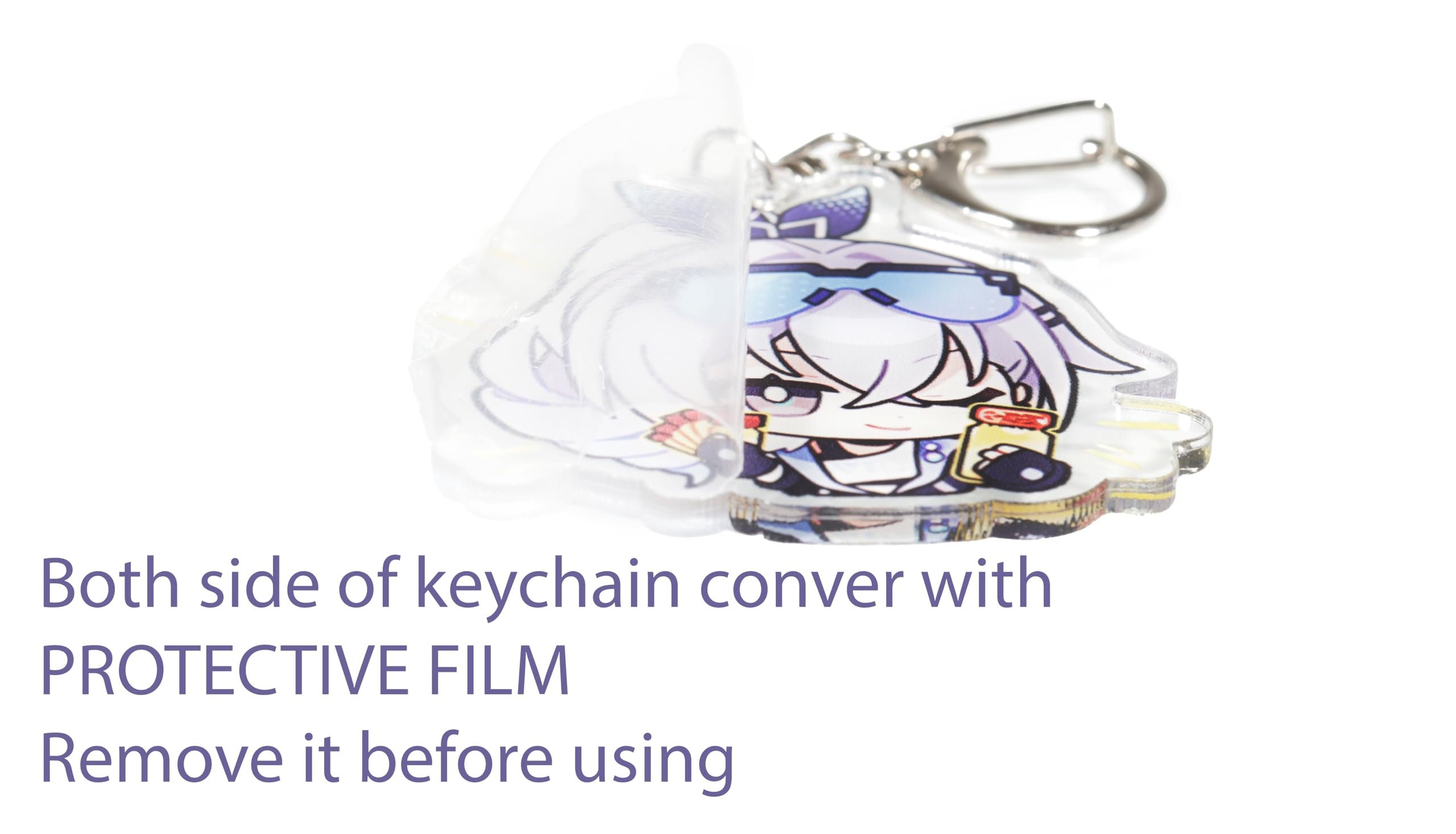 Genshin Impact Cute Chibi Acrylic Keychain Figure, Dual Keyrings Key ...