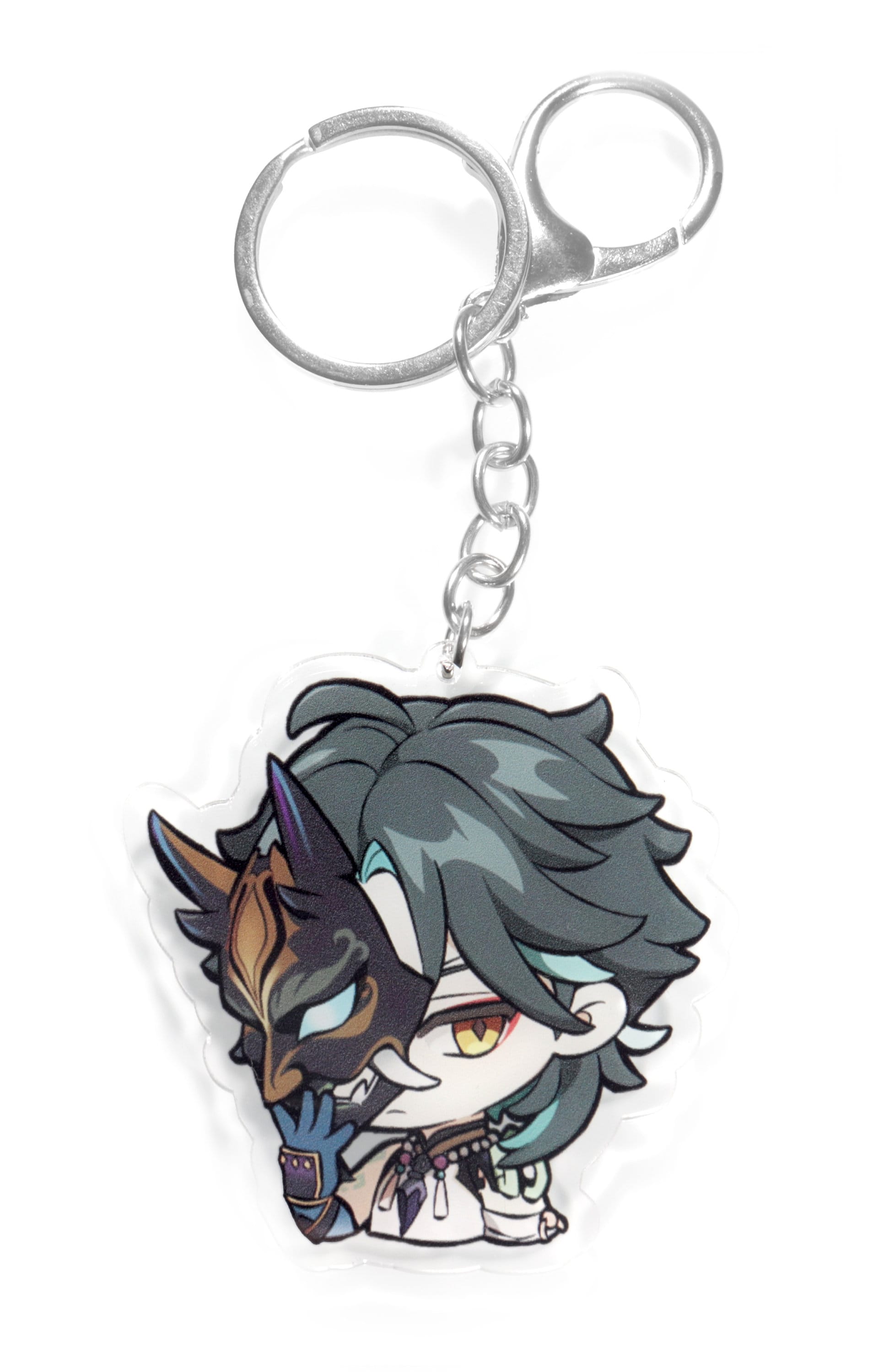 Genshin Impact Cute Chibi Acrylic Keychain Figure, Dual Keyrings Key ...