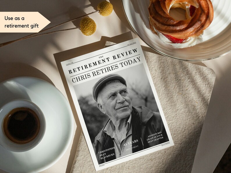 Editable Retirement Newspaper Template, Unique Gift Idea for Retiree ...
