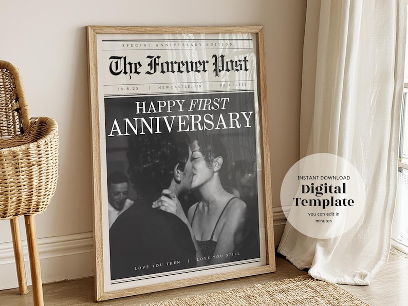 Personalised Wedding Anniversary Print, Anniversary Gift for Husband or ...