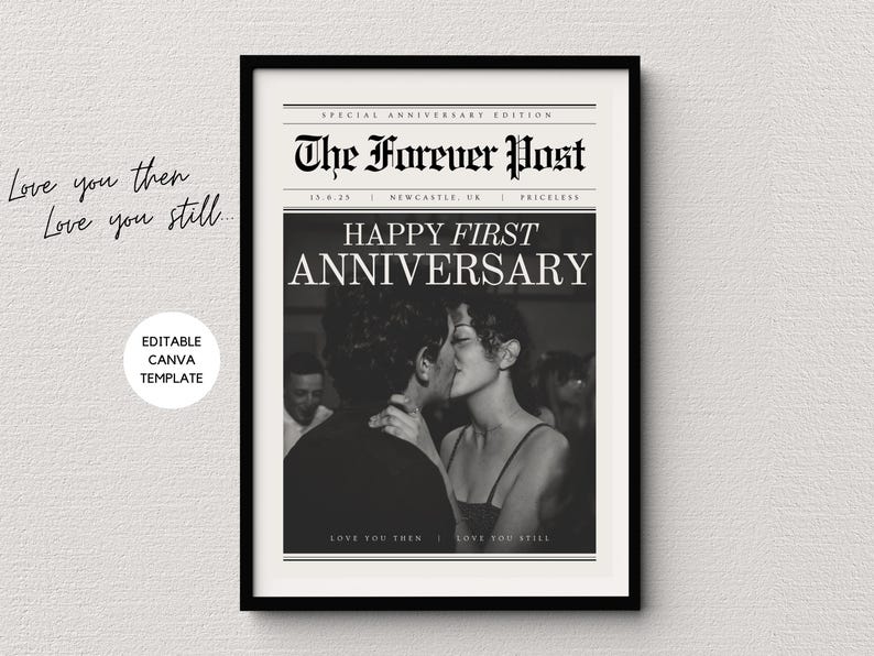 Personalised Wedding Anniversary Print, Anniversary Gift for Husband or ...