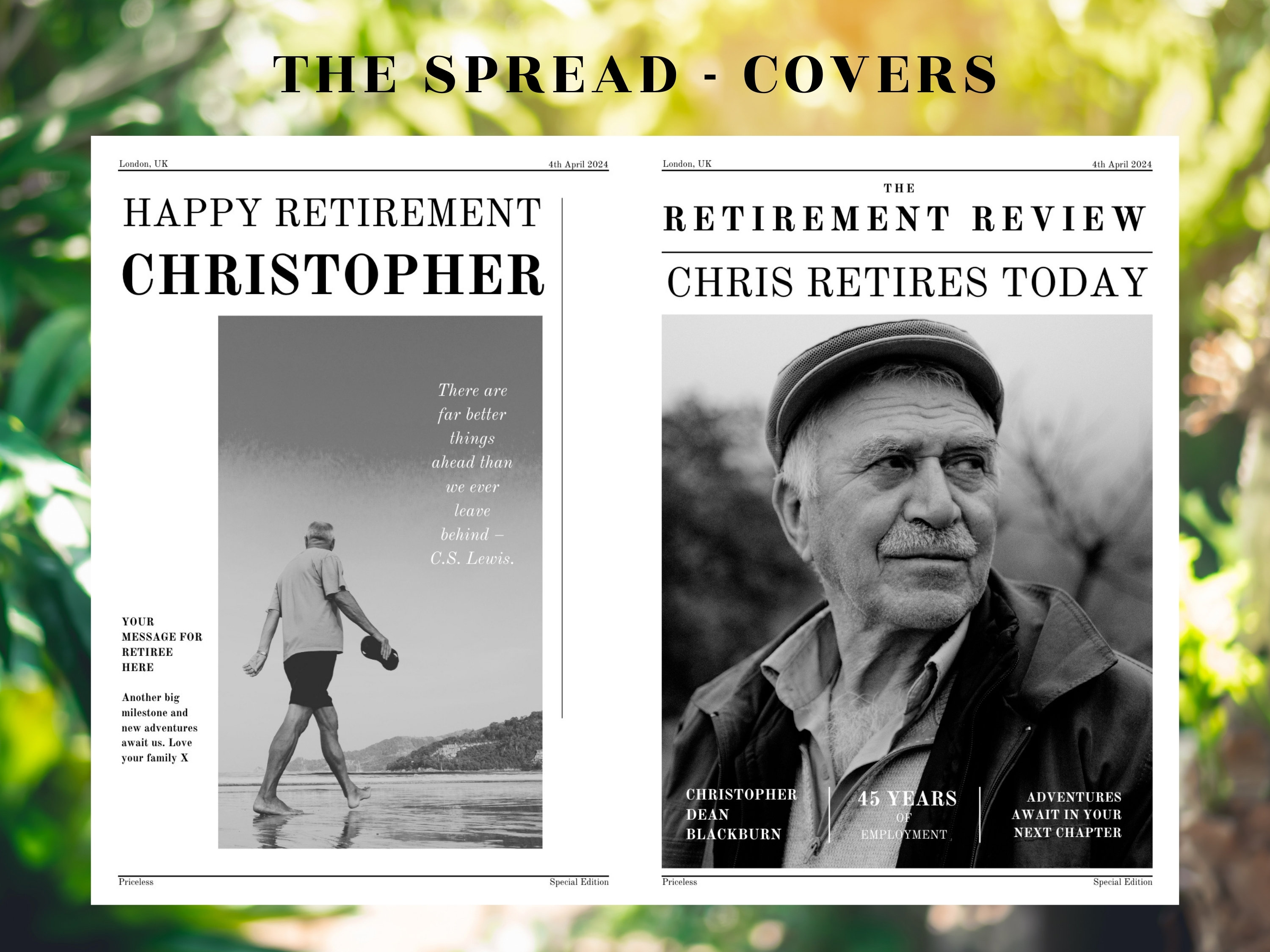 Editable Retirement Newspaper Template, Unique Gift Idea for Retiree ...