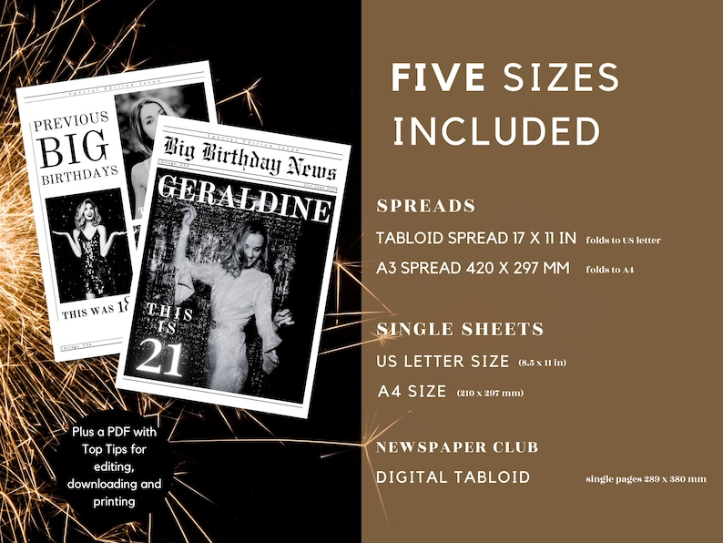 21st Birthday Newspaper Template, Large Printable Birthday Newspaper ...