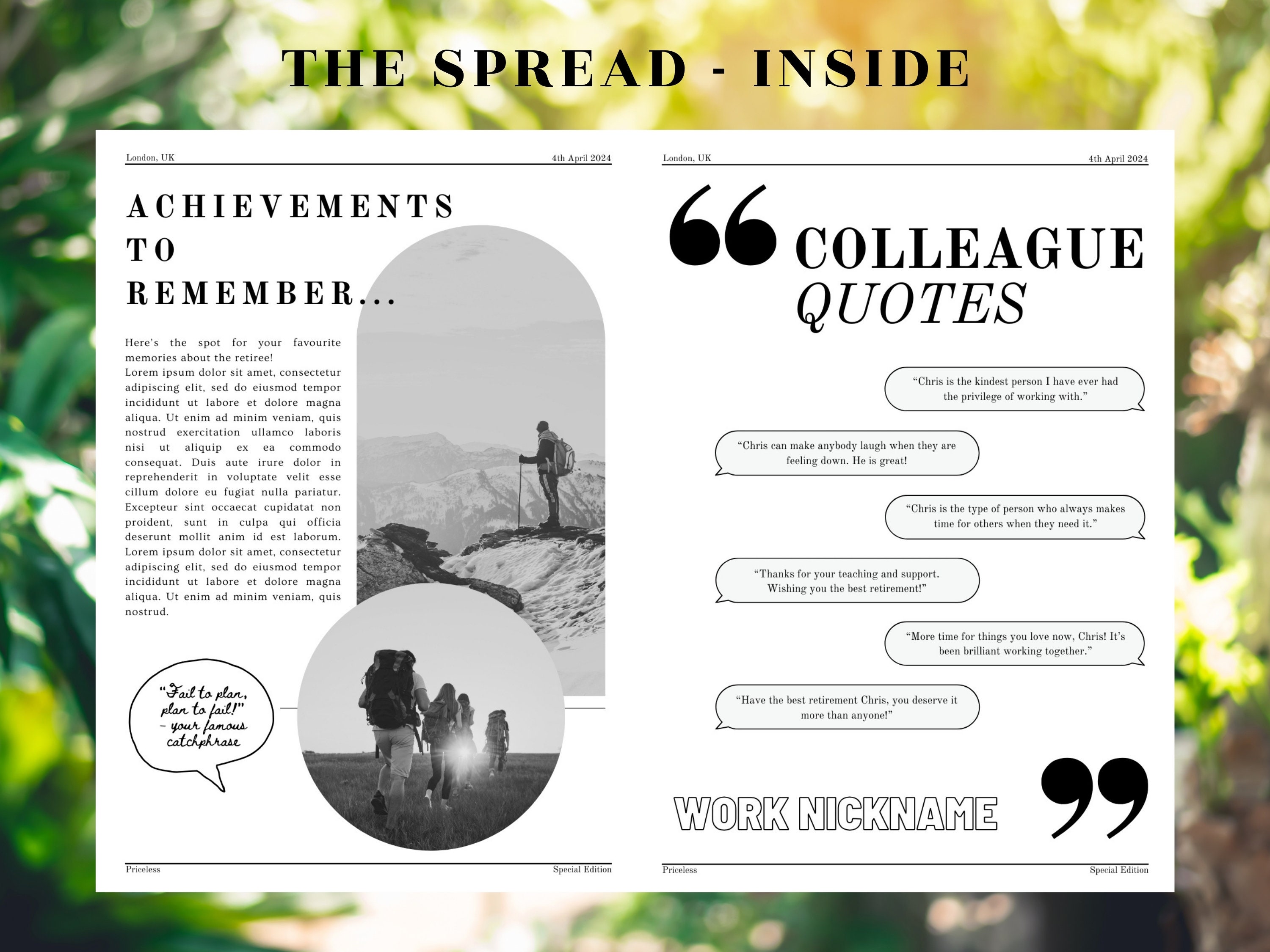 Editable Retirement Newspaper Template, Unique Gift Idea for Retiree ...