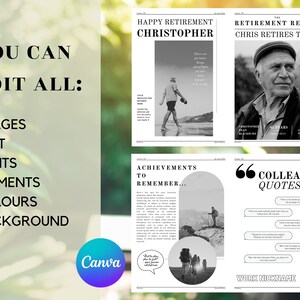 Editable Retirement Newspaper Template, Unique Gift Idea for Retiree ...