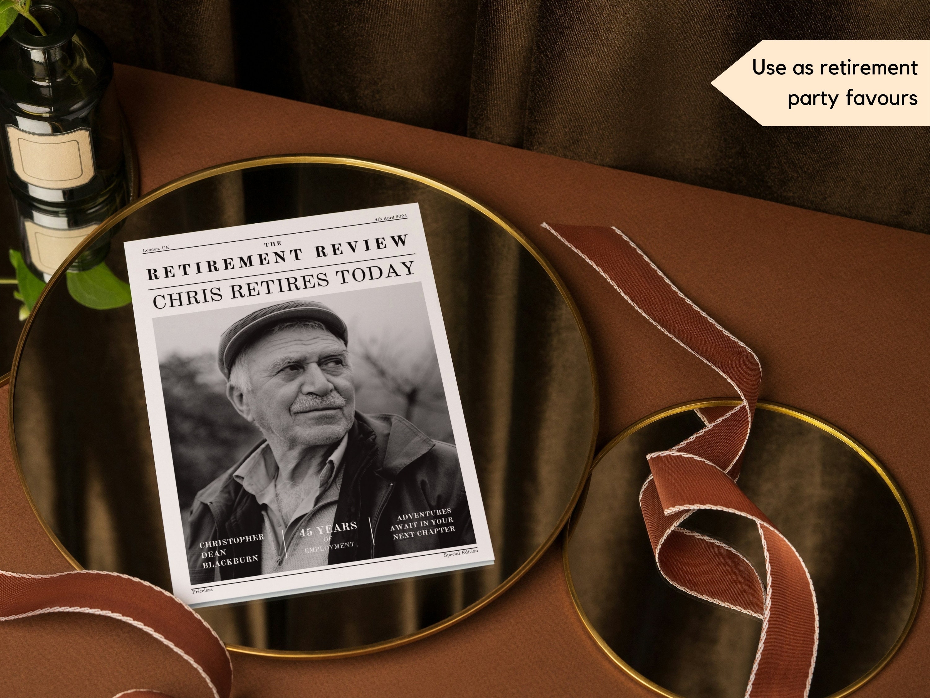 Editable Retirement Newspaper Template, Unique Gift Idea for Retiree ...