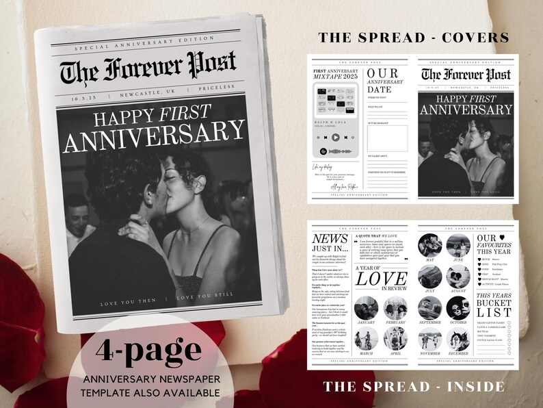 Personalised Wedding Anniversary Print, Anniversary Gift for Husband or ...