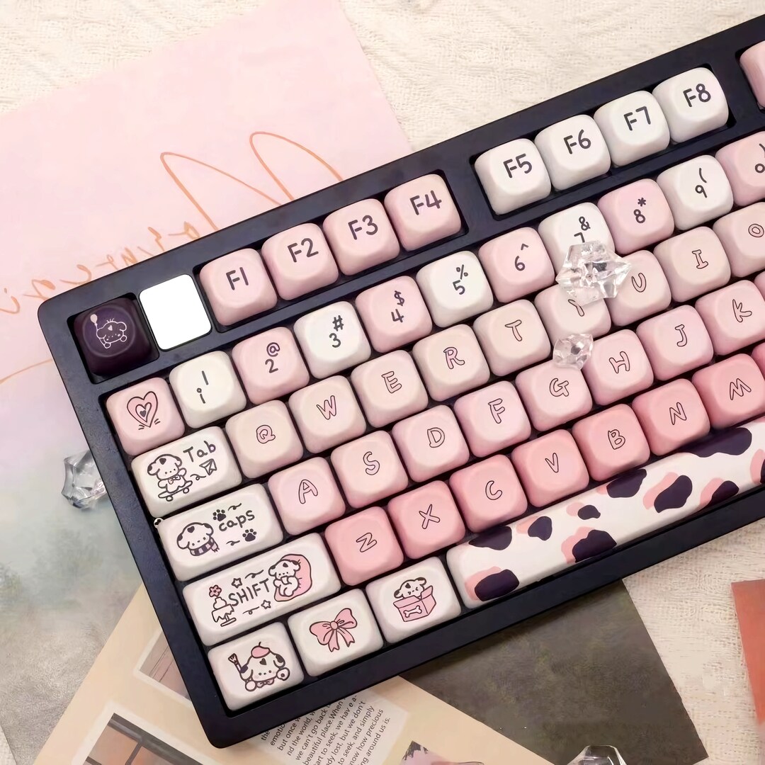 Spotted Puppy Keycap Set, 131 Keys Full Animals Keycaps Set, MOA ...