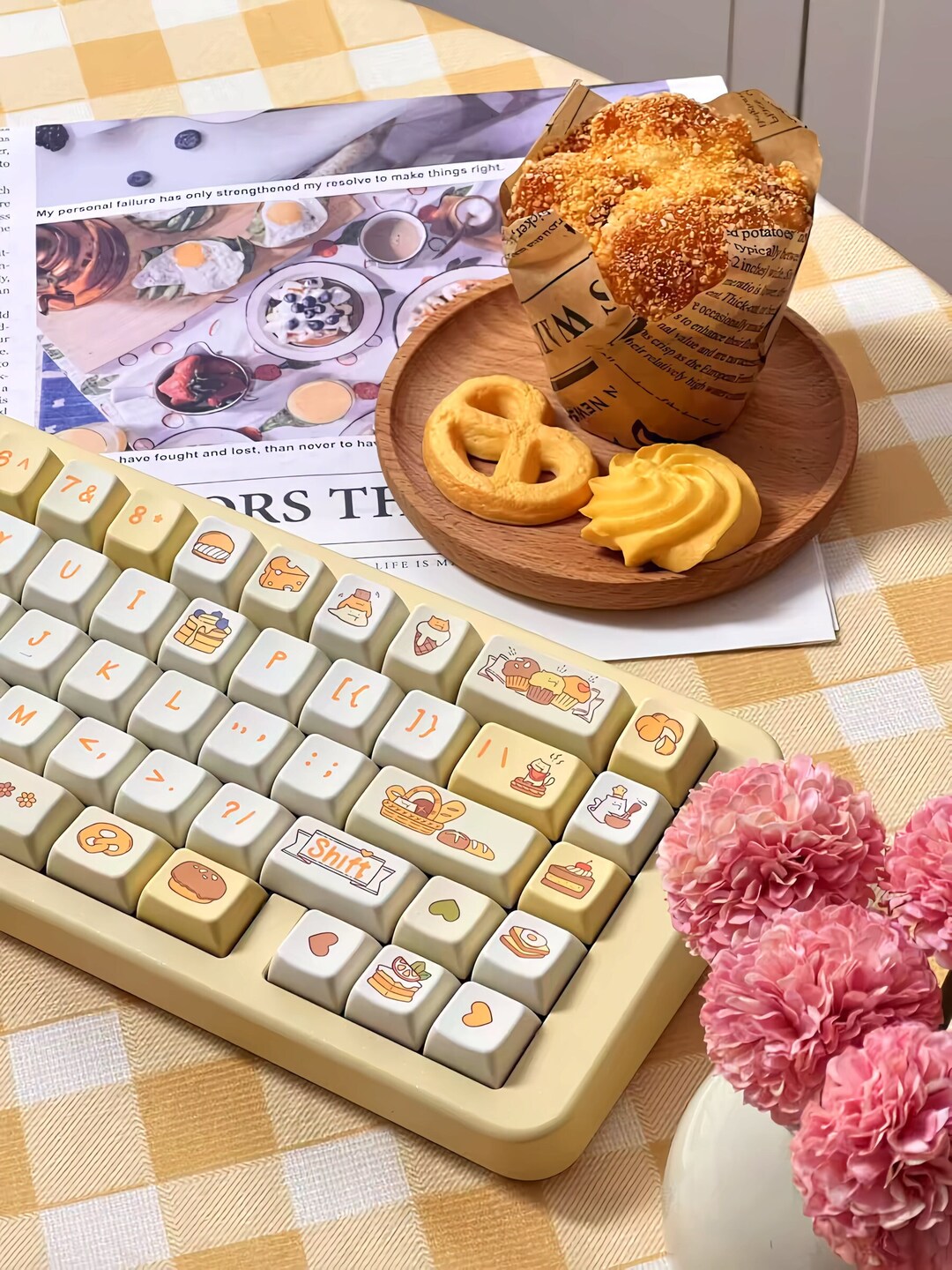 Delicious Food Keycap Set, 142 Keys Bread Theme Keycap Set, MDA Profile ...