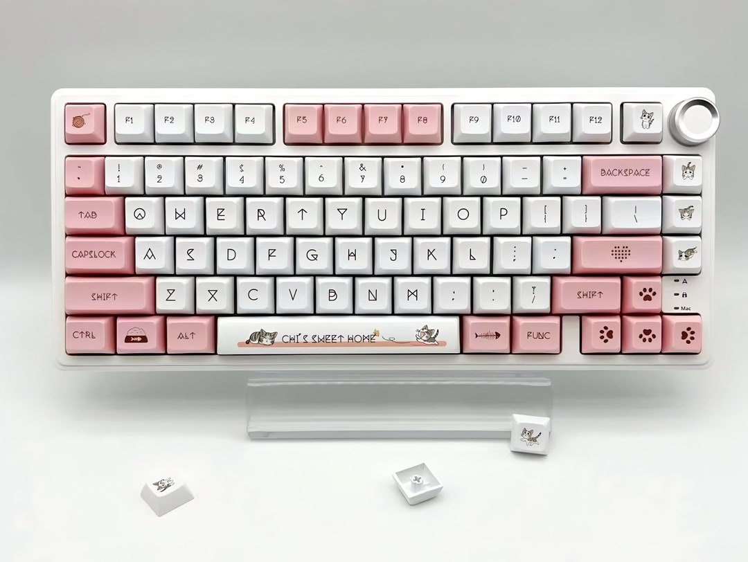 Cheese Cat Keycap Set, Pink Kitten Keycap Set, 121 Keys XDA Profile PBT ...