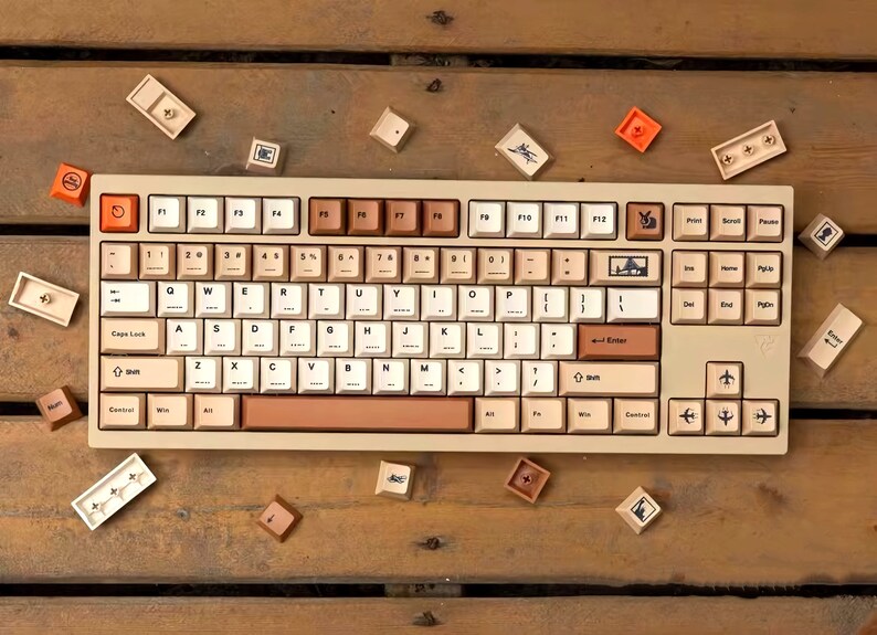 Vintage Stamps Keycap Set, 143 Pcs Keycap Set, Cherry Profile PBT ...