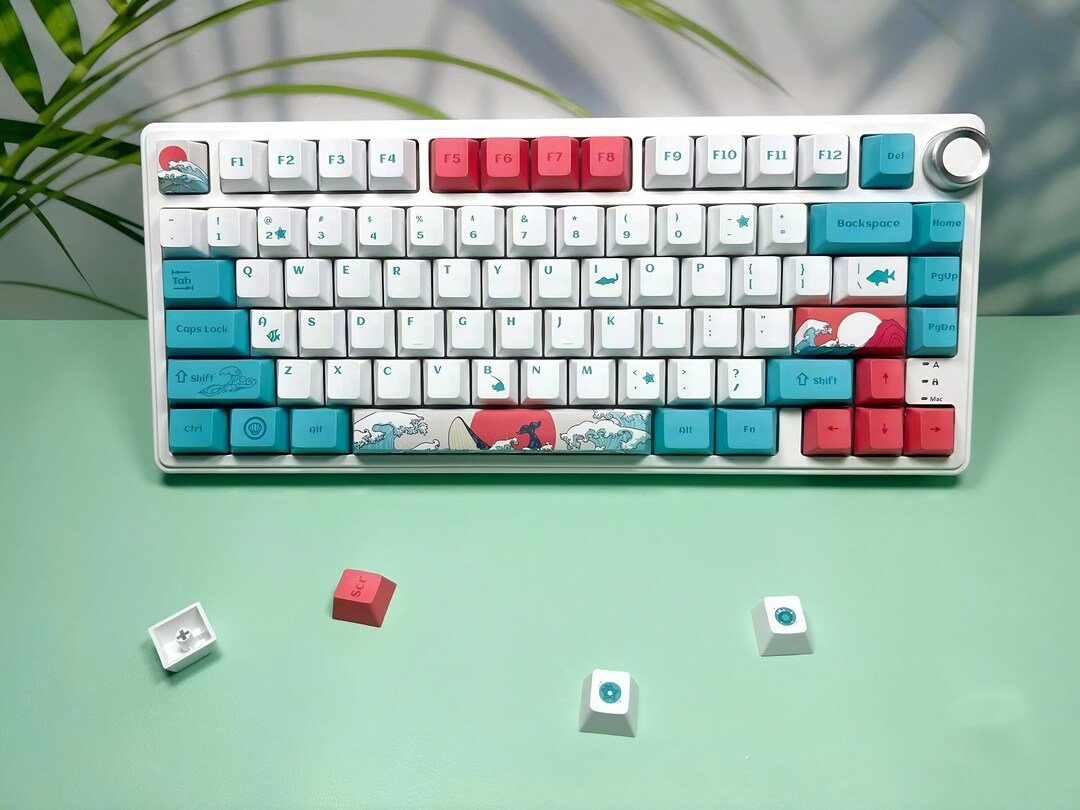 Coral Sea Keycap Set, Oceans Theme Keycap Set, 126 Keys Cherry Profile ...