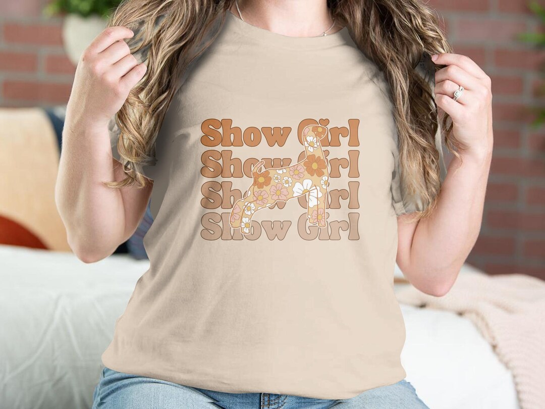 Show Girl Show Goat Shirt / Retro Flowers Show Goat Shirt / Pink Show ...