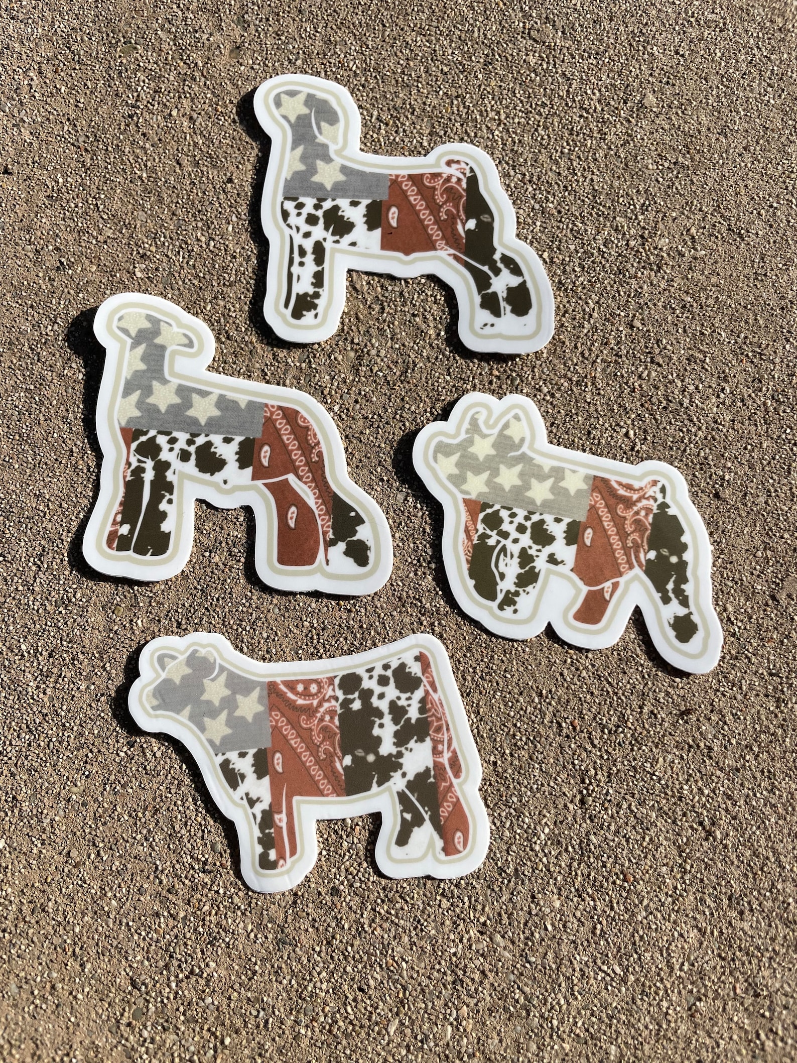 Western American Flag Livestock Stickers / Show Pig Lamb Goat Steer ...