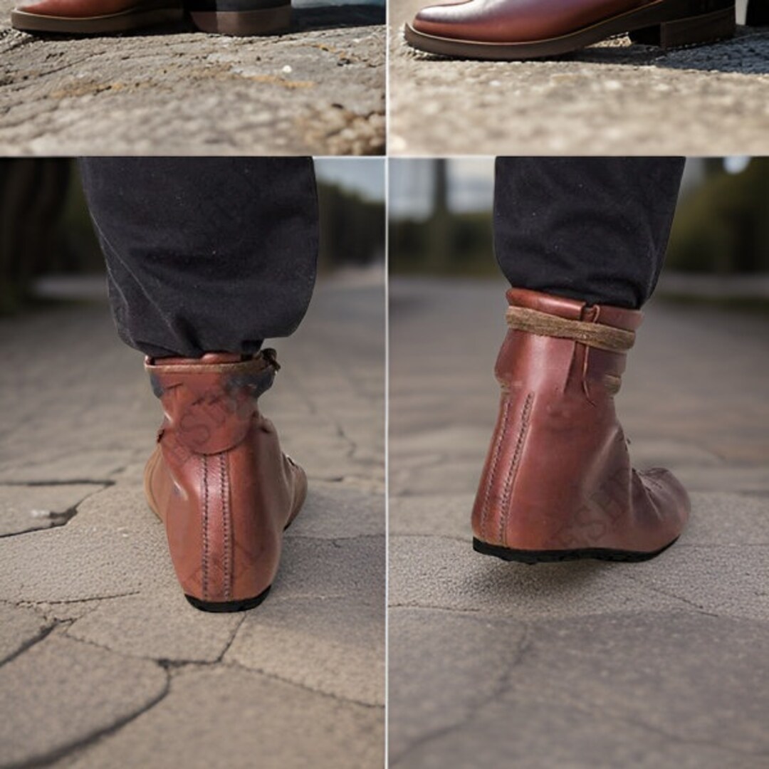 Medieval Unisex Princess Shoes Vintage Knight PU Boots Leather ...