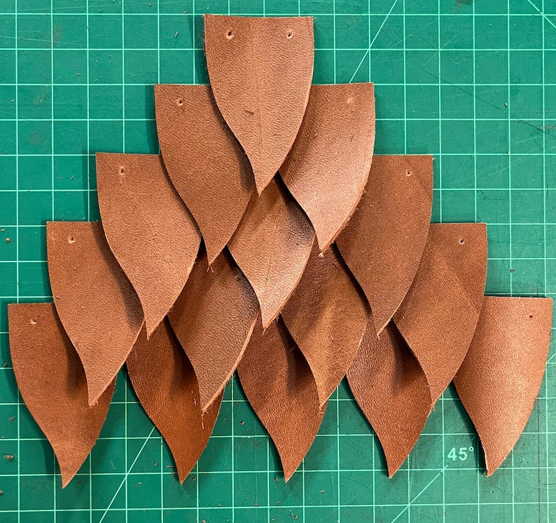 25 Leather Scales for Costume Makers 3 Types: Leaf 1, Leaf 2 and Dragon ...