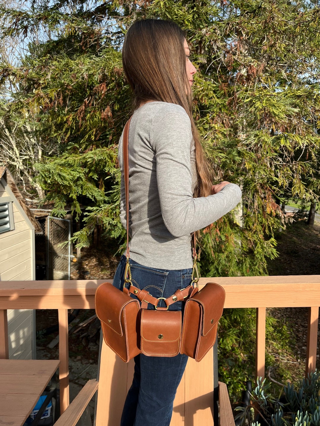 Sonoma Satchel 3 W/green Leather Liner, Hand Crafted From Heavy and ...