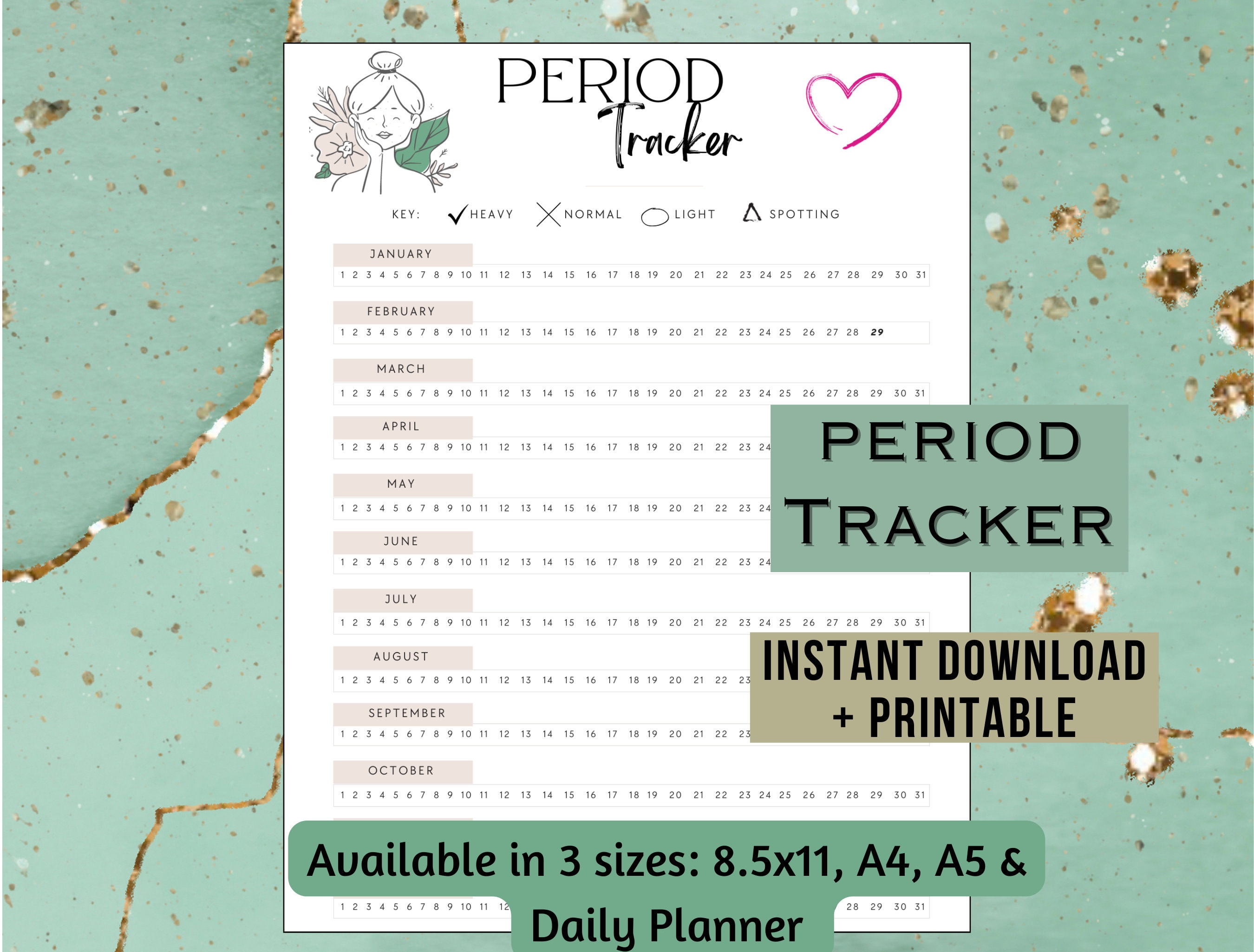 Period Tracker & Menstrual Cycle Planner - Etsy