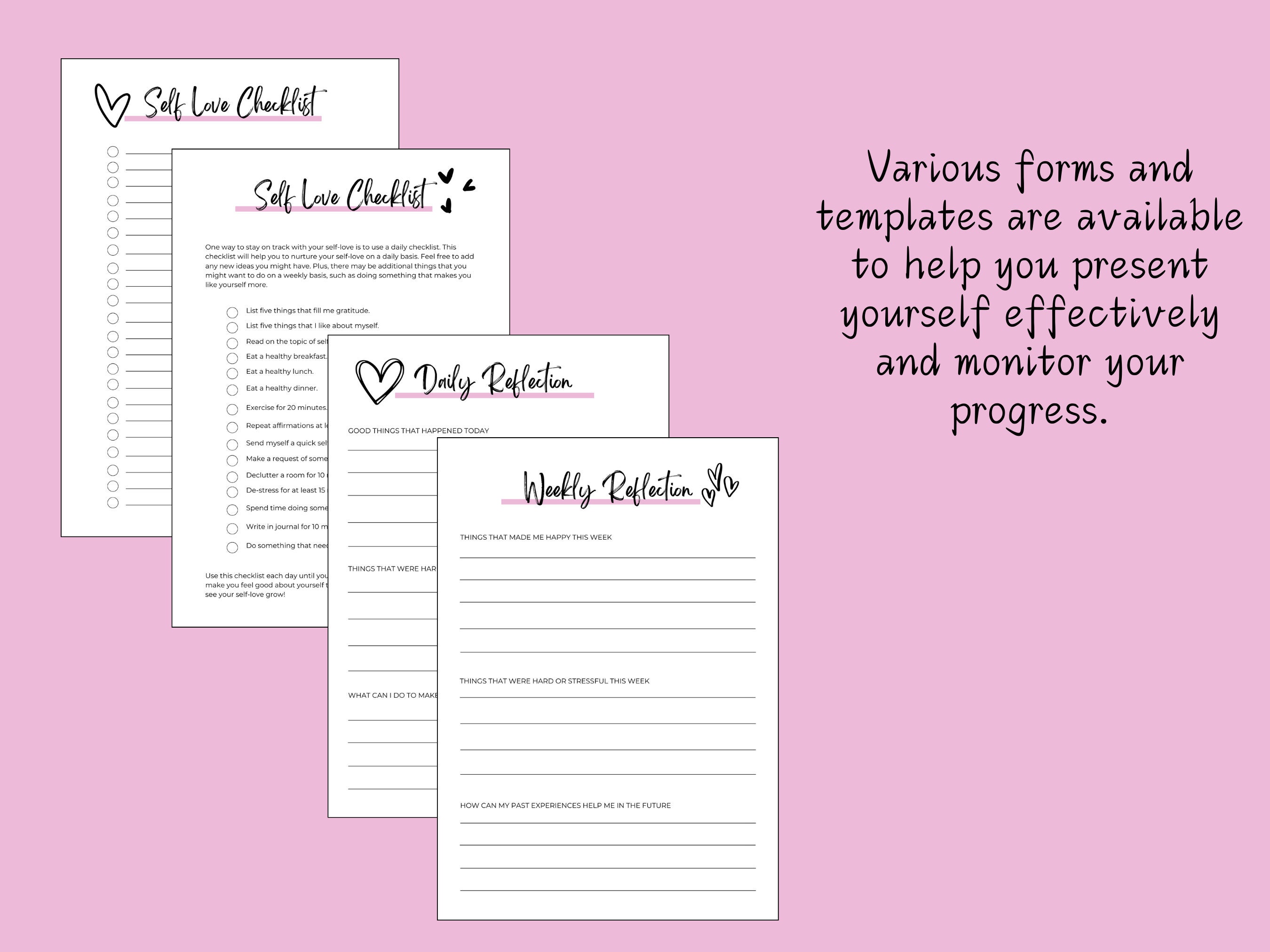 Self Love Workbook Self Care Planner Printable Mindfulness Workbook ...