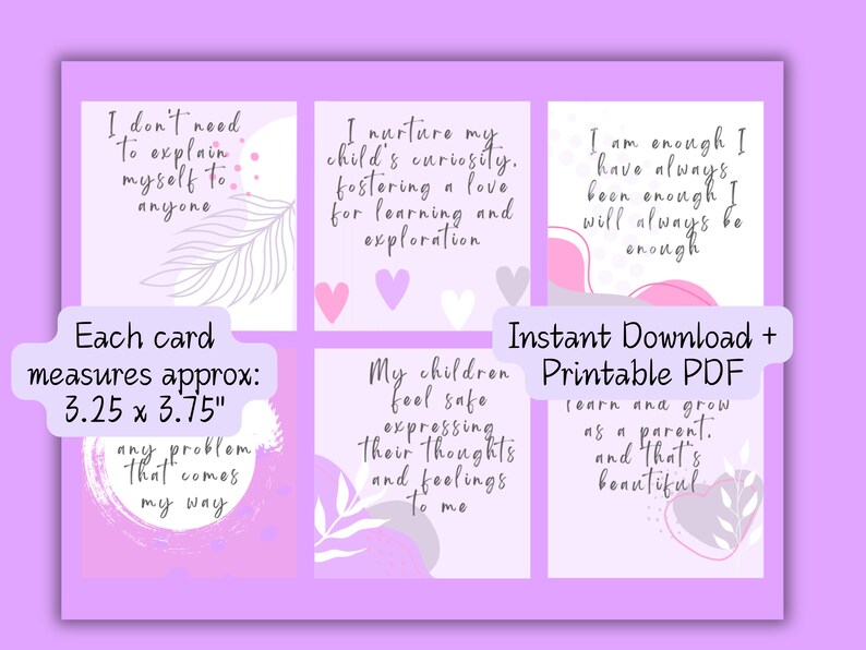 Motherhood Affirmation Printable Cards | Set of 36 | Printable Mom ...