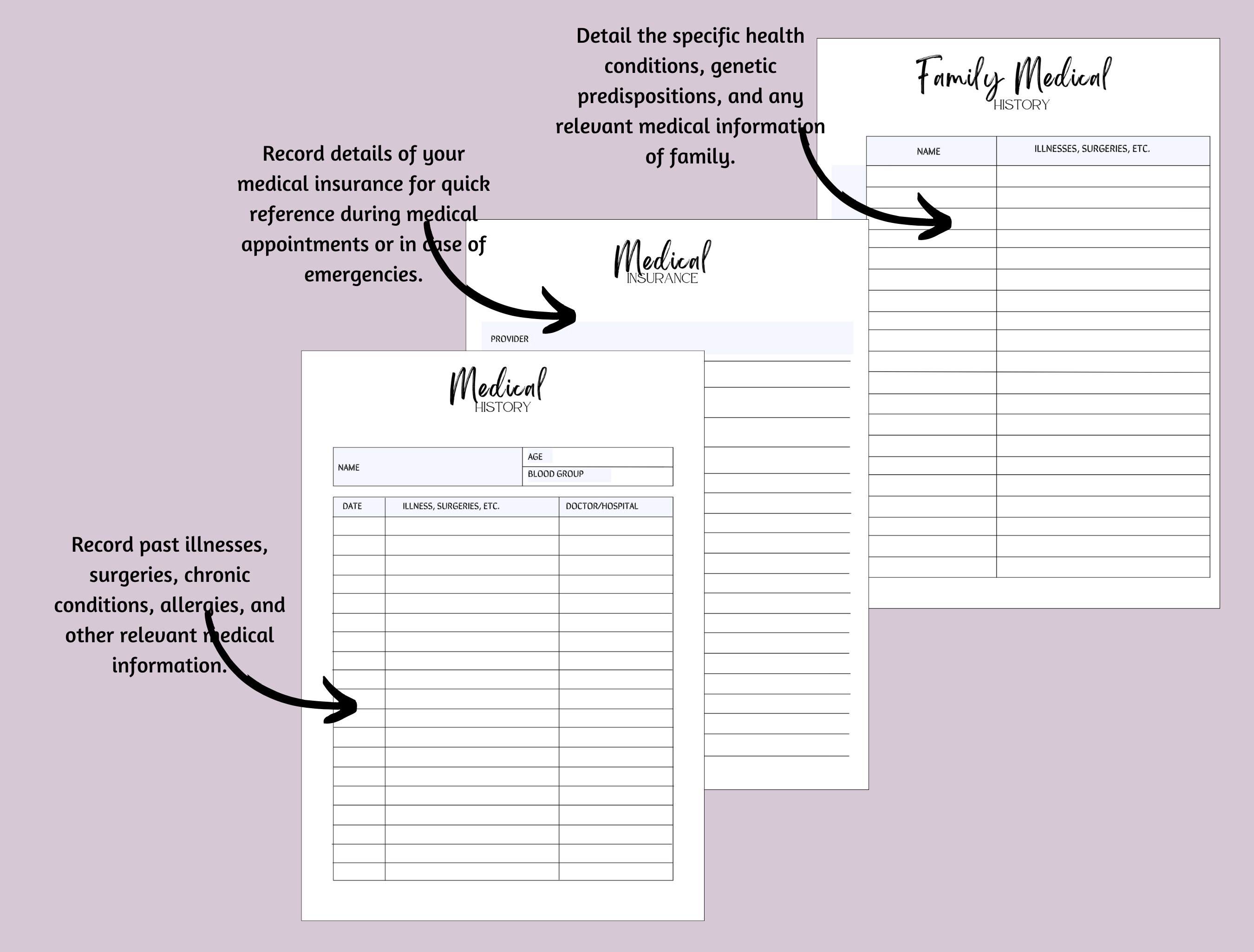 Medical Planner Printable Planner Medication Tracker Chronic Illness ...