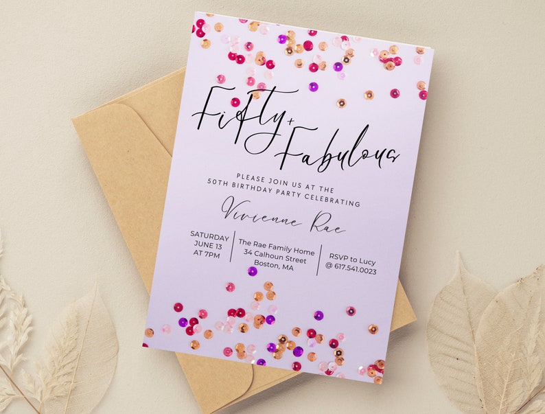 50th Birthday Invitation 50th Birthday Party Invitation Editable ...