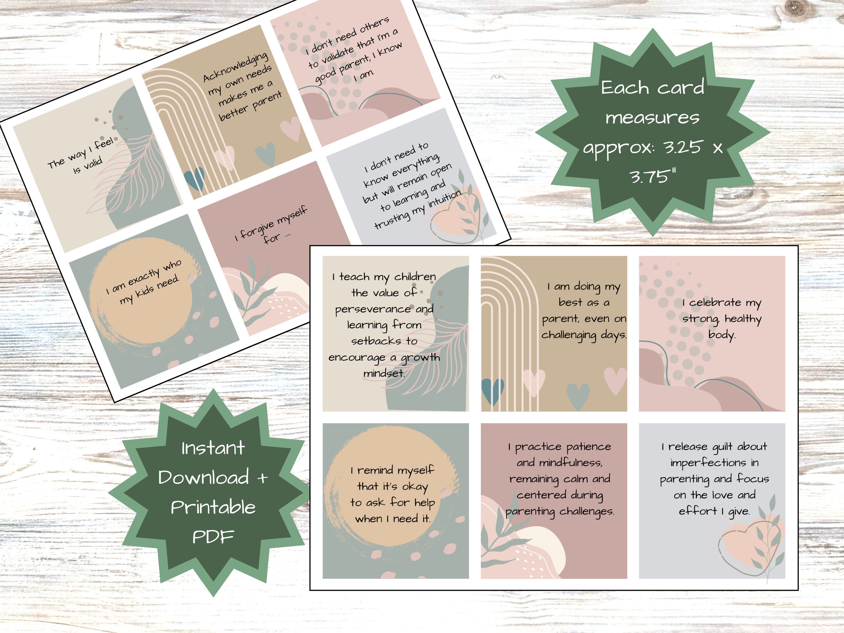 Set of 36 Motherhood Affirmation Printable Cards Printable Mom ...