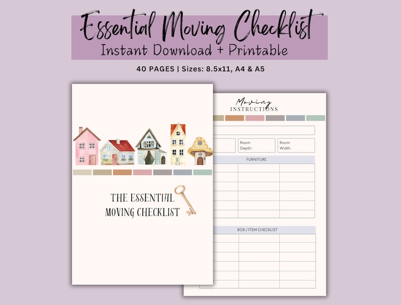 Moving Planner | Moving Checklist | Relocation Printable | Moving ...