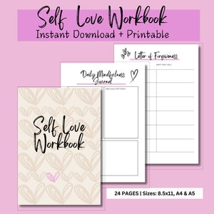 Self Love Workbook Self Care Planner Printable Mindfulness Workbook ...