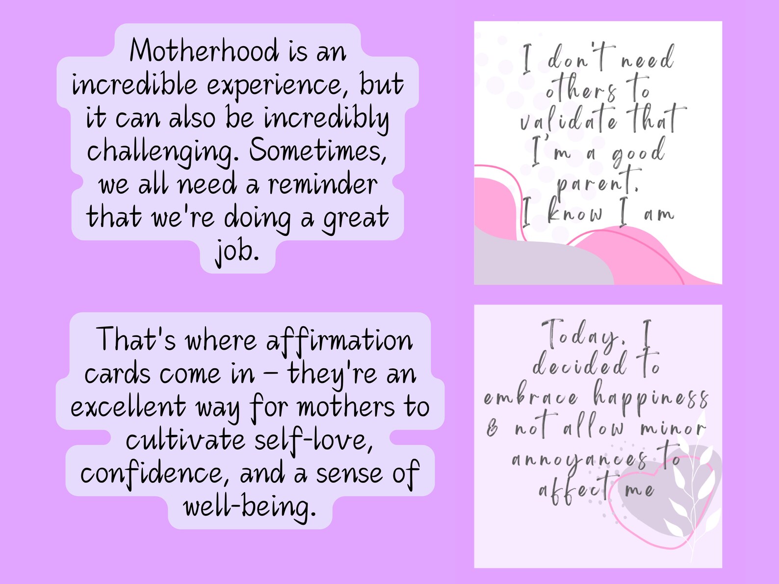 Motherhood Affirmation Printable Cards | Set of 36 | Printable Mom ...