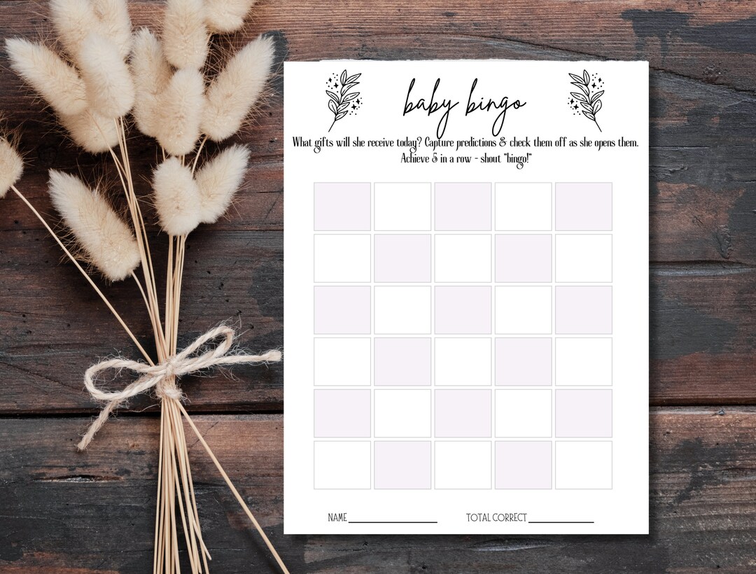 Baby Shower Bingo | Baby Shower Games | Baby Shower Activity | Baby ...