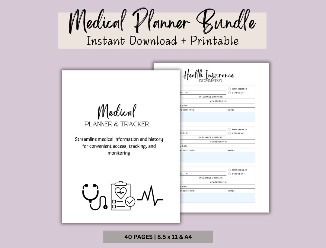 Medical Planner Printable Planner Medication Tracker Chronic Illness ...