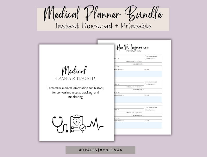 Medical Planner Printable Planner Medication Tracker Chronic Illness ...