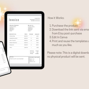 Editable Invoice Template | Canva Template | Invoice Template ...
