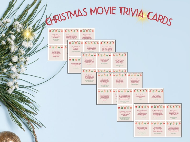 Christmas Movie Trivia Game | Christmas Trivia Printable Games | Group ...