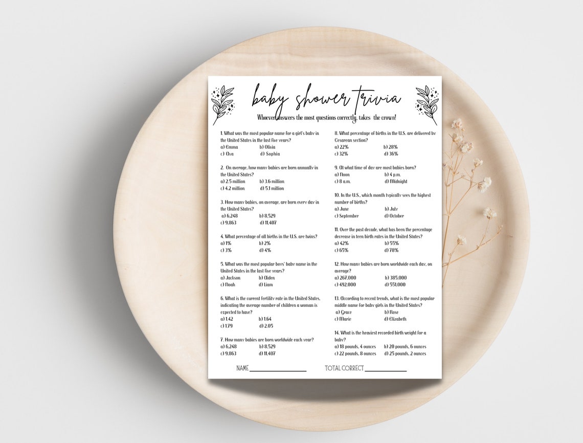 Baby Shower Trivia | Baby Shower Games | Baby Trivia Questions | Trivia ...
